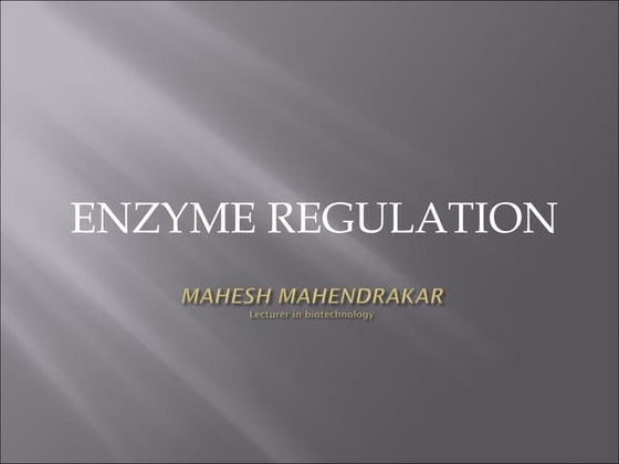 enzyme regulation | PPT