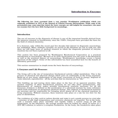 Enzymes - A complete introduction and applications | PDF