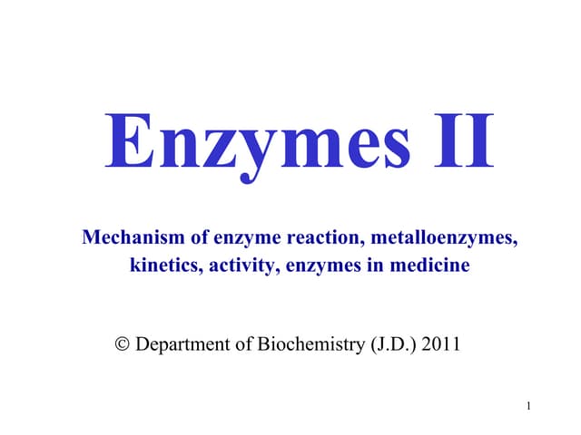 Bisubstrate reactions enzyme kinetics | PPTX | Chemistry | Science