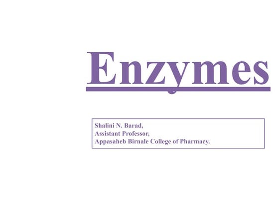 Enzyme Substrate Complex Ppt