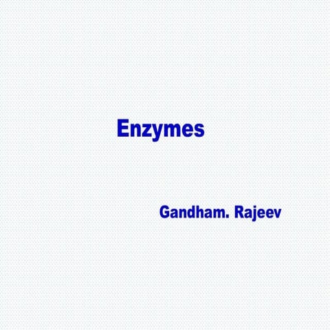 Enzymes For Biochemical Engineering Students This Chapter Is About