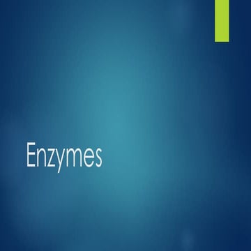 Biomolecules in the Biochemistry of Enzymes | PPTX