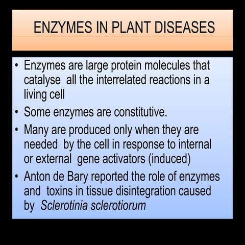 the enzymes study in plant diseases for benificial | PPTX