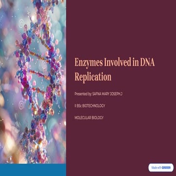 Enzymes involved in dna replication | PPTX