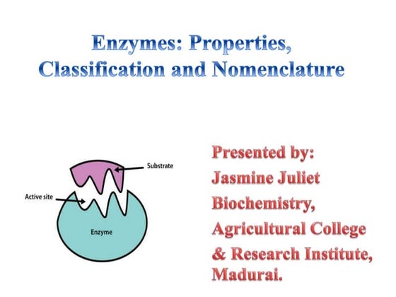 Nomenclature and Classification of enzyme | PPT