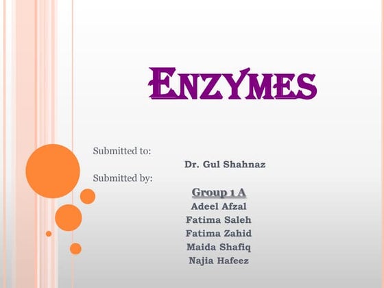 Enzymes definitions, types & classification | PPTX | Chemistry | Science