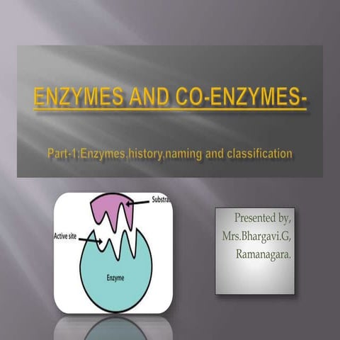 Enzymes and co enzymes | PPTX