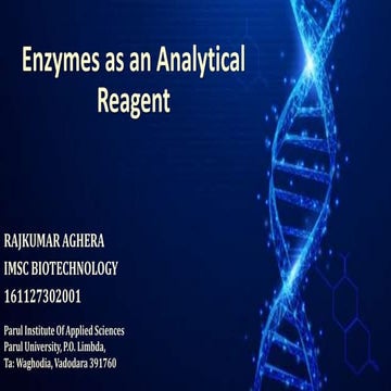 Enzymes as analytical reagent | PPTX