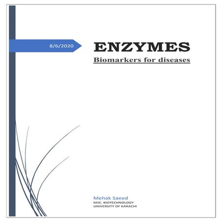 Enzymes as Biomarkers for Diseases | PDF
