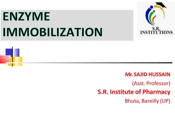enzyme immobilization | PPT | Chemistry | Science
