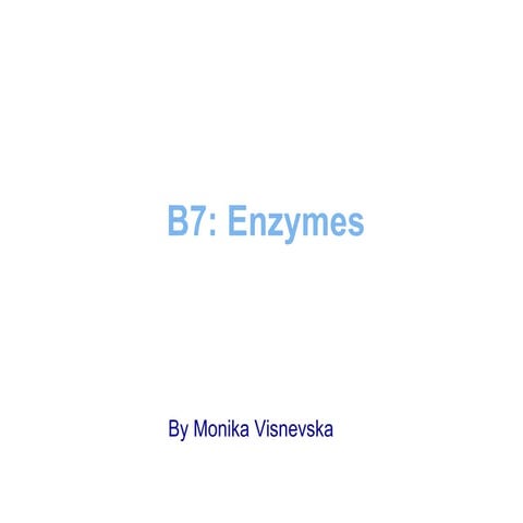 IB Chem Topic B7: ENZYMES | PPT