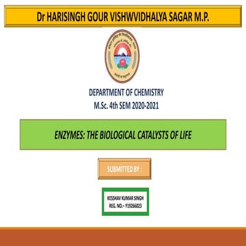 Enzymes the biological catalysts of life | PPTX