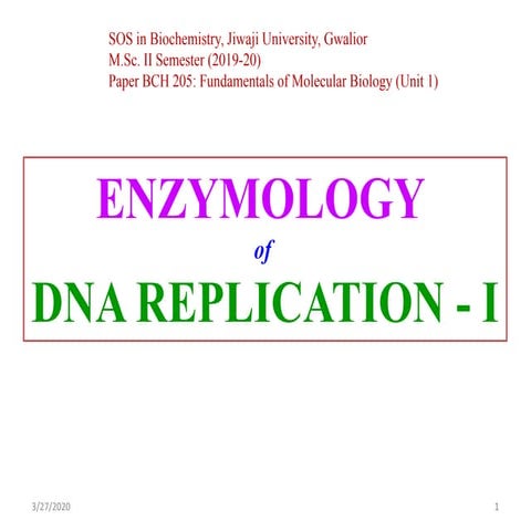 Enzymology of DNA Replication - I (Prokaryotic DNA Polymerases).pdf