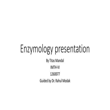 Enzymology presentation 1260077 | PPT