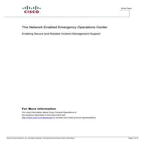The Network Enabled Emergency Operations Center (EOC) | PDF