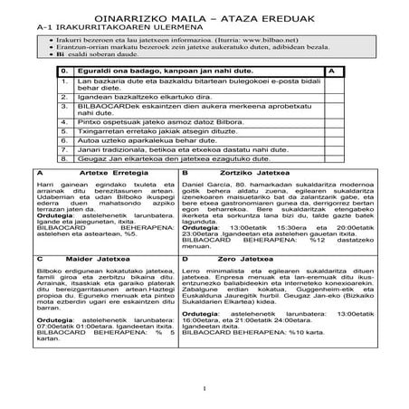 Nivel Básico: ejemplo de tareas (EOI - Bilbao) | PDF