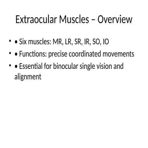 Extraocular muscle function and squint types | PPTX