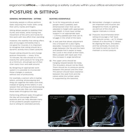 Ergonomic Posture and Sitting | PDF