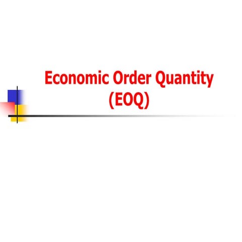 Basic EOQ Model, Quantity Discount, Economic Lot Size | PDF