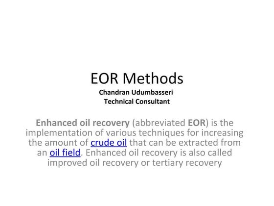 Eor 2 thermal flooding | PDF