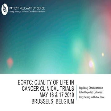 Alicyn Campbell EORTC: Quality of Life in Cancer Clinical Trials ...