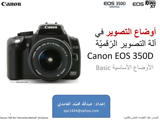 Creative Shooting Modes أوضاع التصوير الإبداعية | PDF