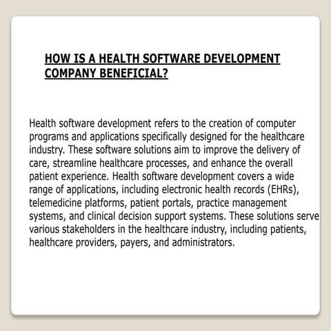 Custom Healthcare Software Development | PDF