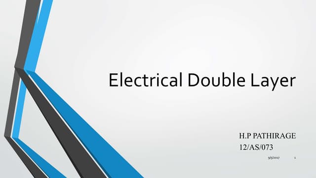 Electrical double layer | PPTX