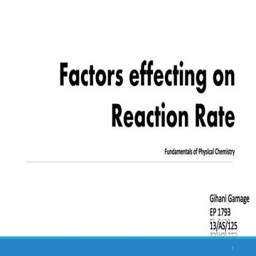 Factors effecting on reaction rate | PPT