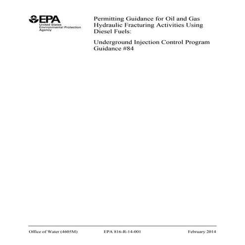 EPA Permitting Guidance for Oil & Gas Fracking Using Diesel Fuels | PDF