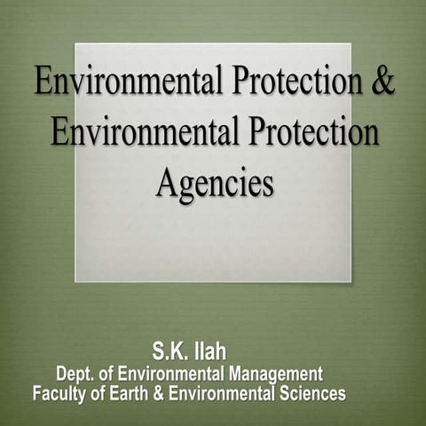Environmental Protection and Environmental Protection Agencies In ...