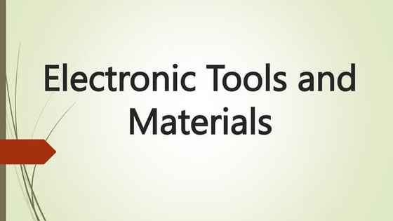Basic hand tools (Electronics Technology) | PPTX | Jewelry Making | Arts and Crafts