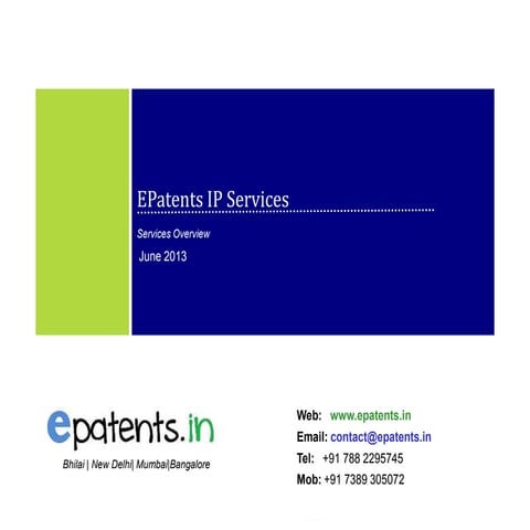 Intellectual Property Serrvices Outsourcing- India Company Overview | PPTX
