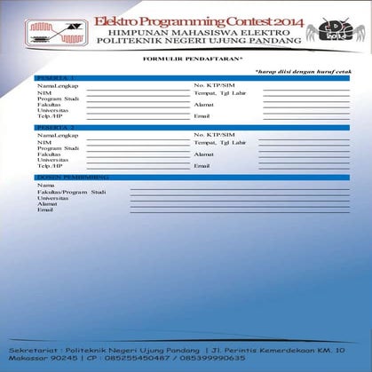 Epc2014+formulir pendaftaran+apc | DOCX