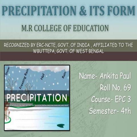 Precipitation And its forms | PPTX
