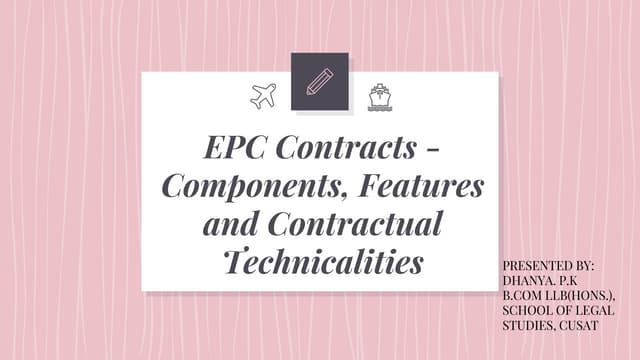 EPC v EPCM Contracting- A Comparison | PPTX