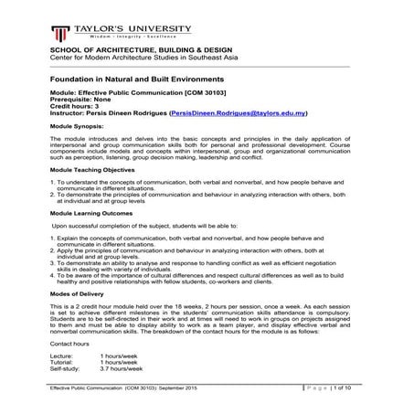 Epc Course Outline | PDF