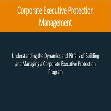 EPC Dec 2015 Corporate Exec Protection Management | PPT