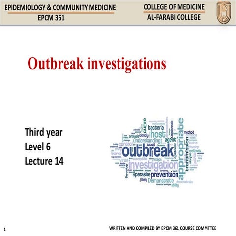 Epcm l16 outbreak investigations | PPTX