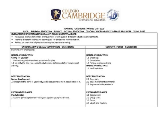 Sixth Grade Physical Education Curriculum Map | PPT