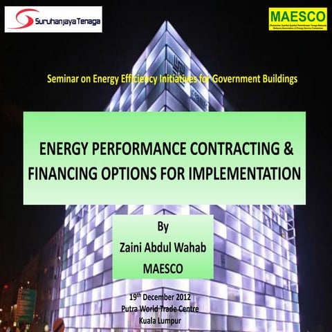 Introduction to Energy Performance Contracting | PDF