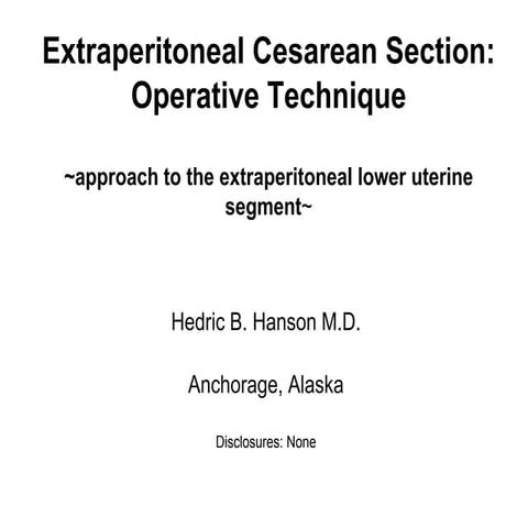 Caesarean section - indications and types