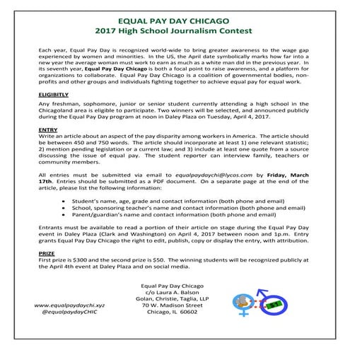 Equal Pay Journalism Student Contest 2017 | PDF