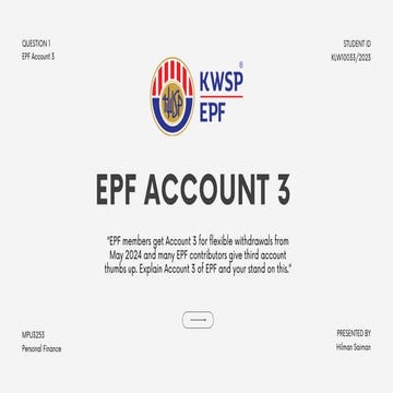 EPF Account 3 Slides Personal Finance MPU | PDF