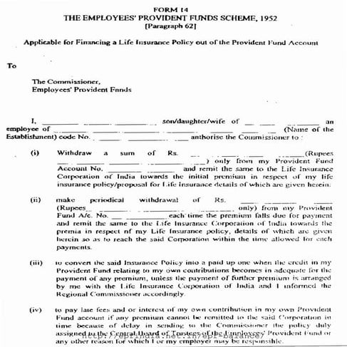 Epf form 14 | PDF