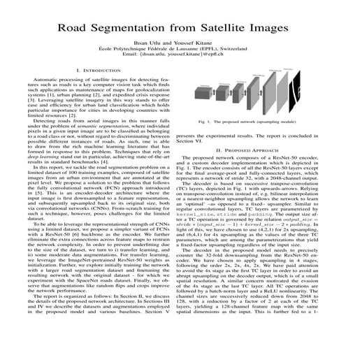Road Segmentation from satellites images | PDF