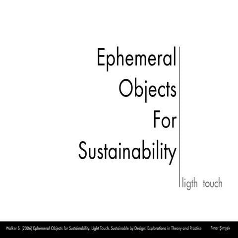 Ephemeral objects for sustainability | PDF