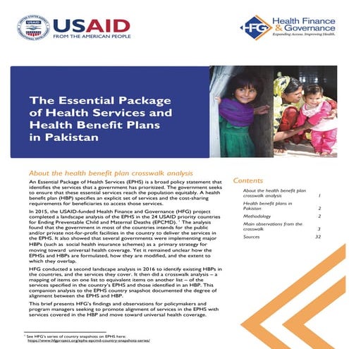 Essential Package of Health Services and Health Benefit Plans Mapping ...