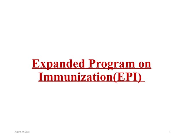 National Immunization Program Formerly Epi Pptx