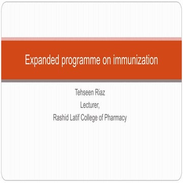 NATIONAL IMMUNIZATION PROGRAM Formerly EPI) | PPTX
